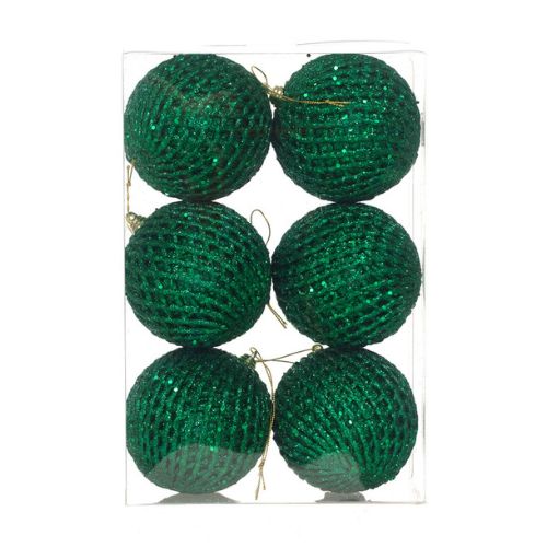 SET DE 6 ESFERAS CON TEXTURA VERDE|Sears Guatemala